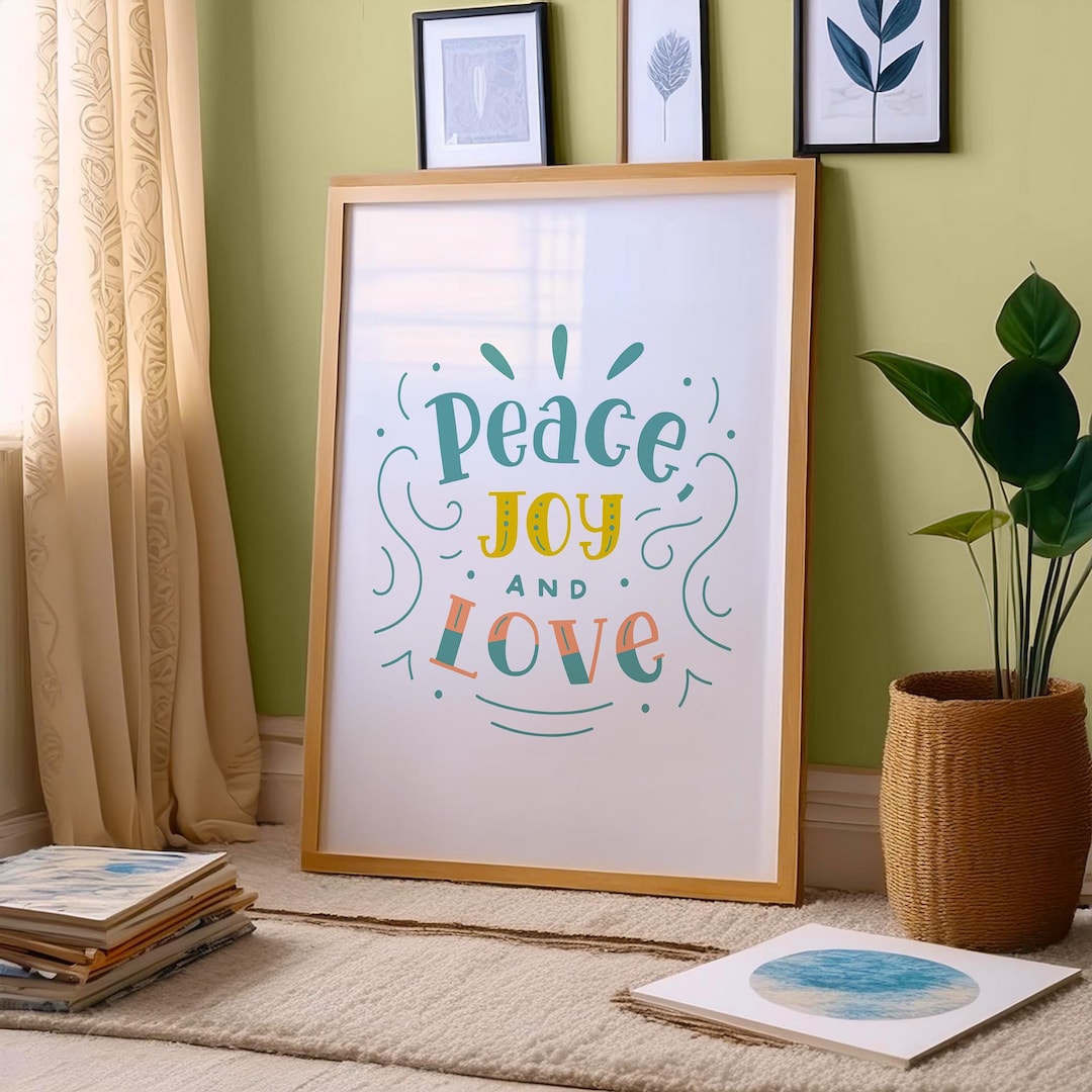 Peace Joy Love, Positive Affirmation, Inspirational Quote , Holiday ...