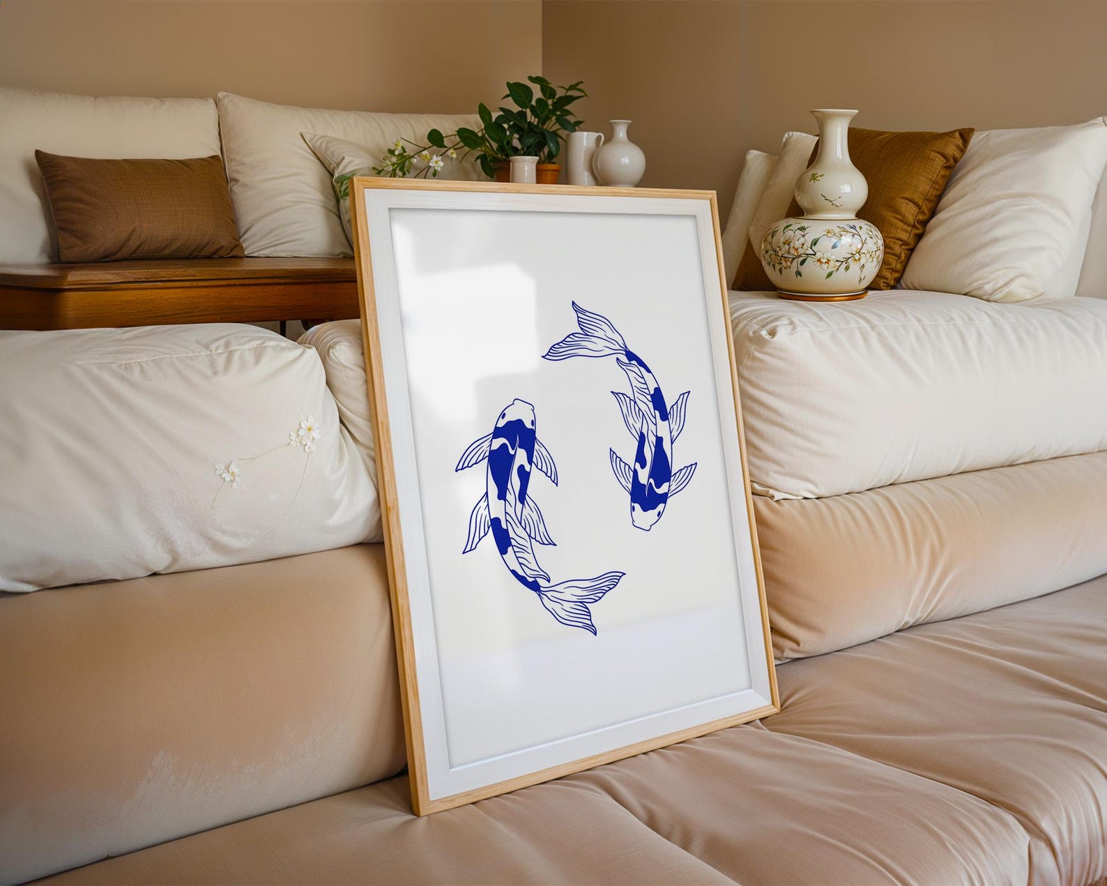 Blue Fish Wall Art, Koi Fish Print, Blue Fish Print, Blue Fish Poster ...