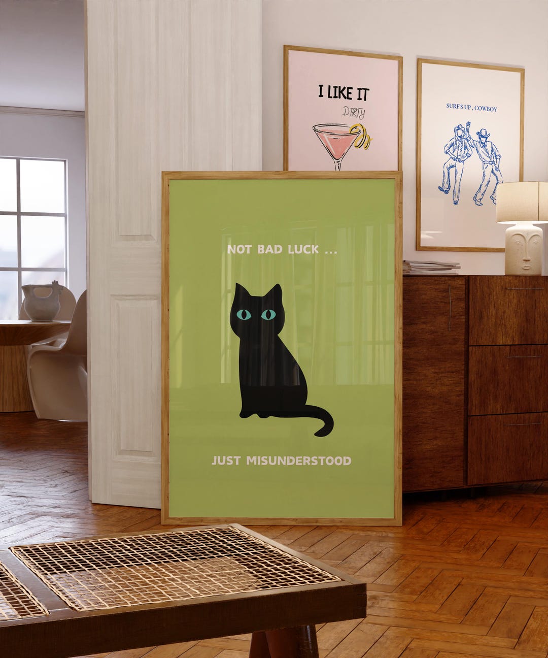 No Bad Luck Just Misunderstood , Black Cat Print , Funny Cat Poster ...
