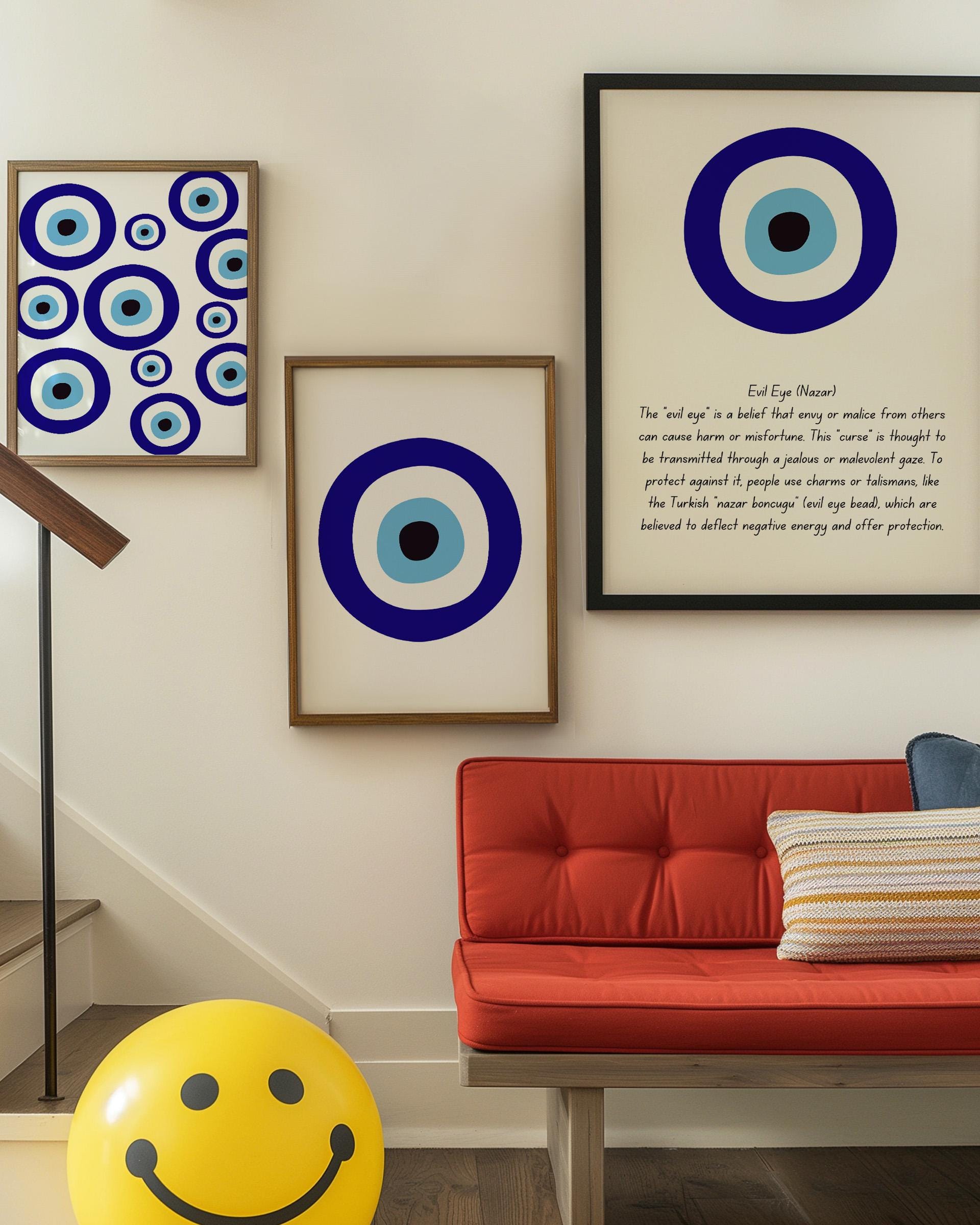 Evil Eye Set of 3 Prints,aura Nazar Print, Blue Evil Eye, Aura ...