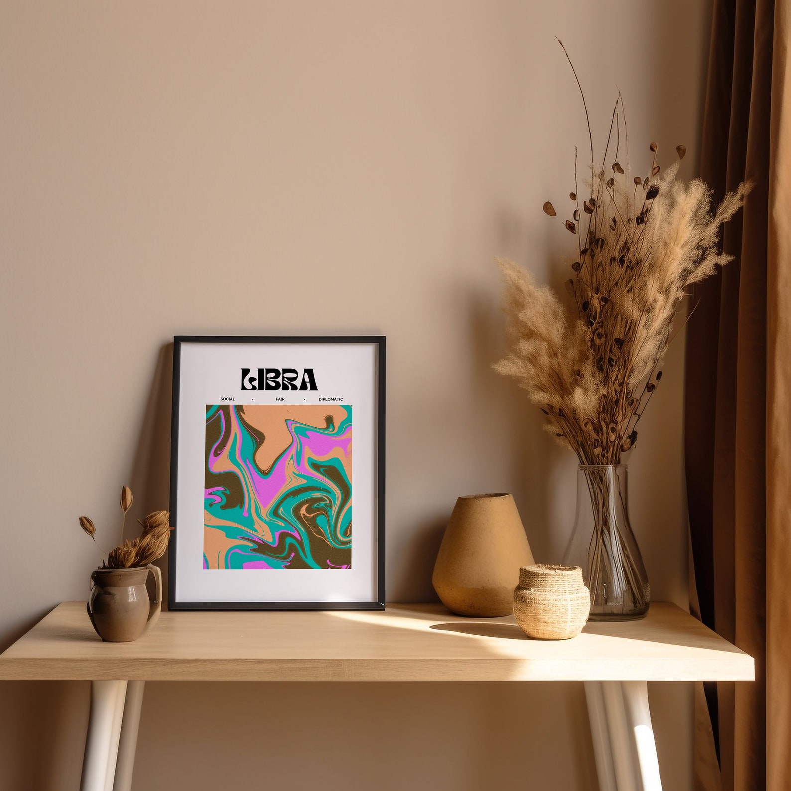 Libra Zodiac Sign Aura Poster ,astrology Charm Room Decor Wall Art ...