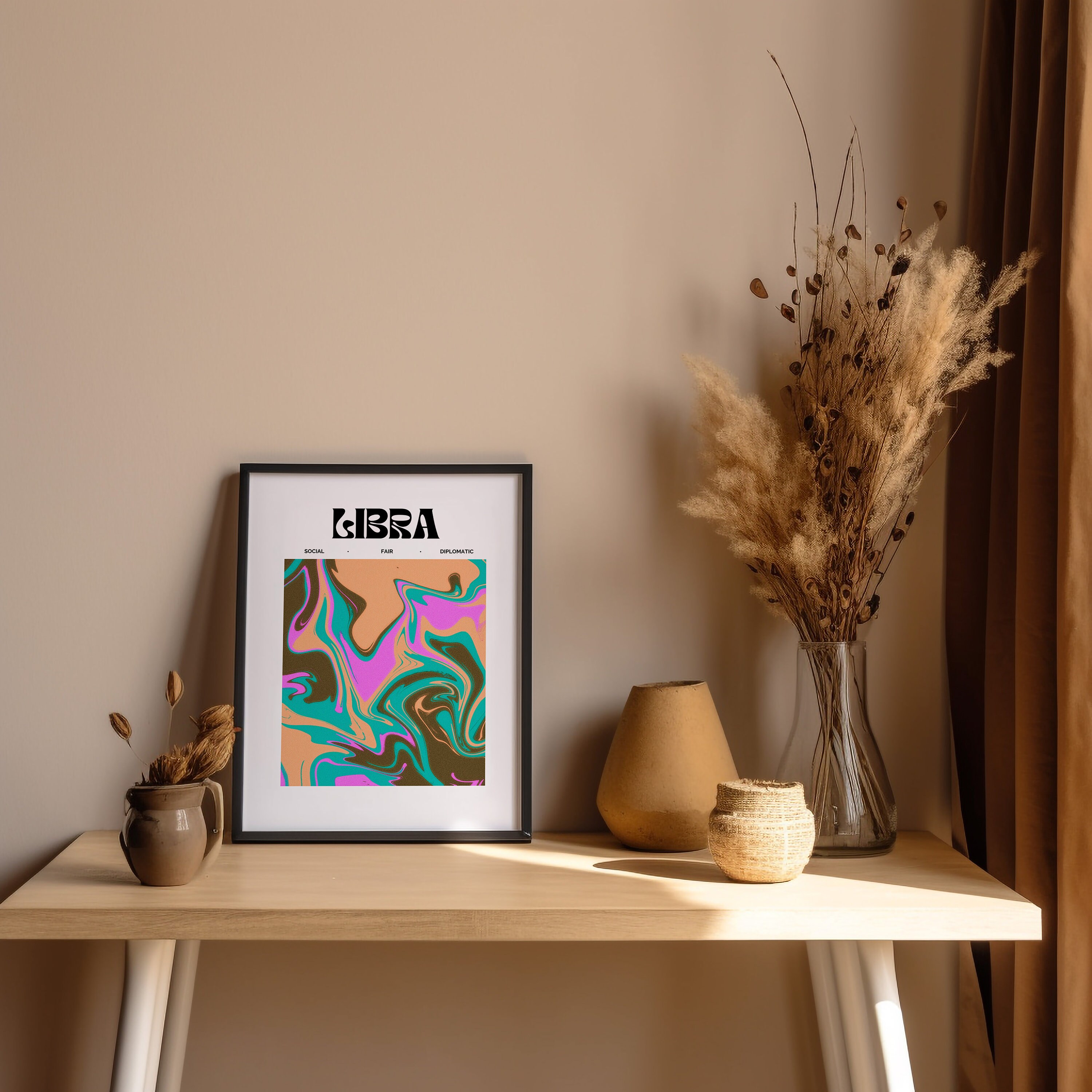 Libra Zodiac Sign Aura Poster ,astrology Charm Room Decor Wall Art ...