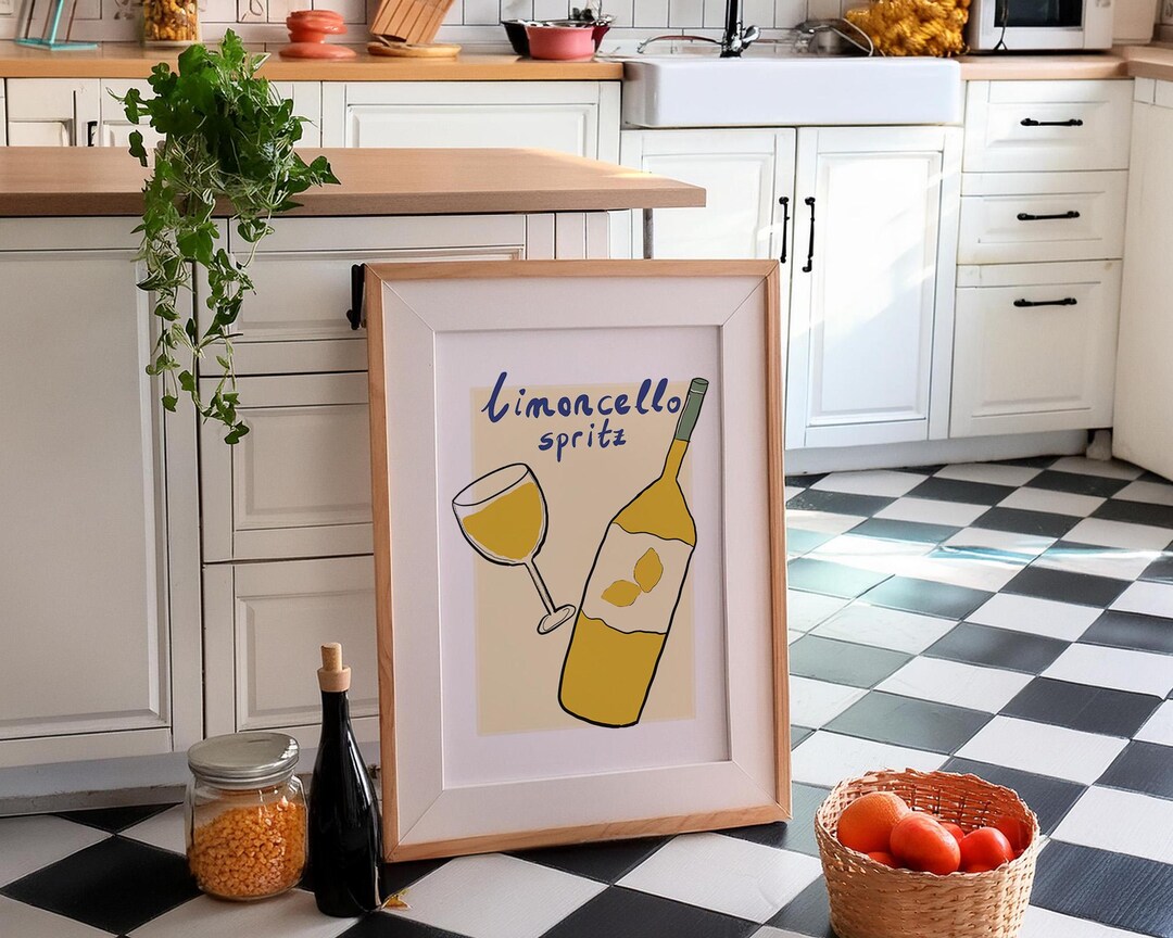 Limoncello Spritz Print, Bar Cart Decor, Italian Cocktail Print ...