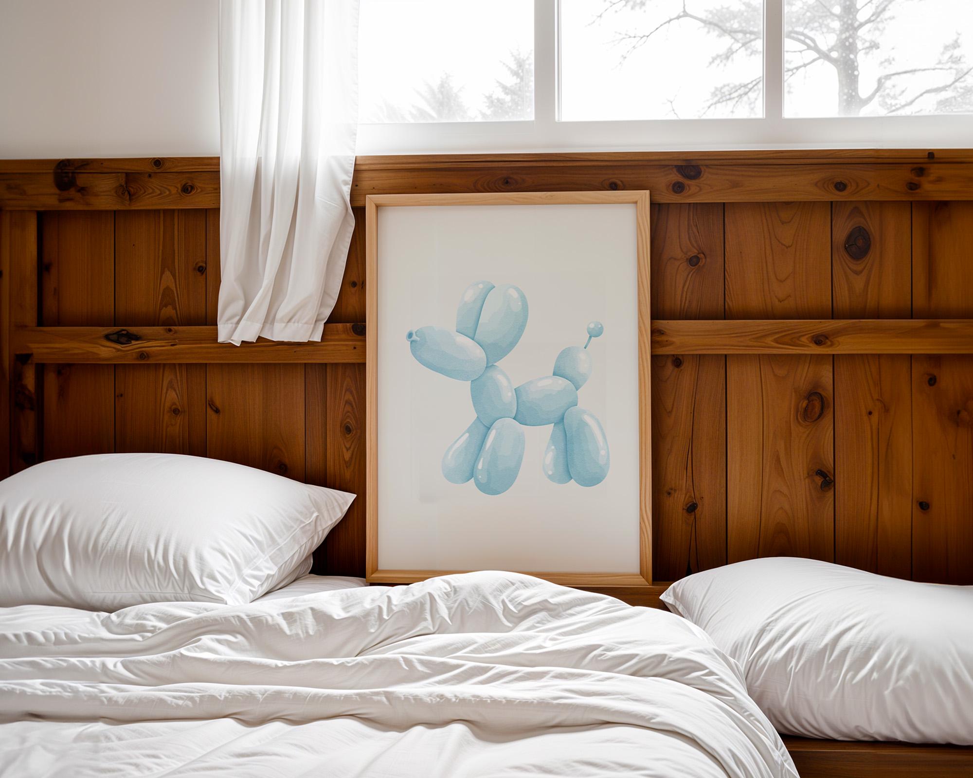 Blue Balloon Dog Printable Wall Art, Preppy Blue Poster, Trendy Wall ...