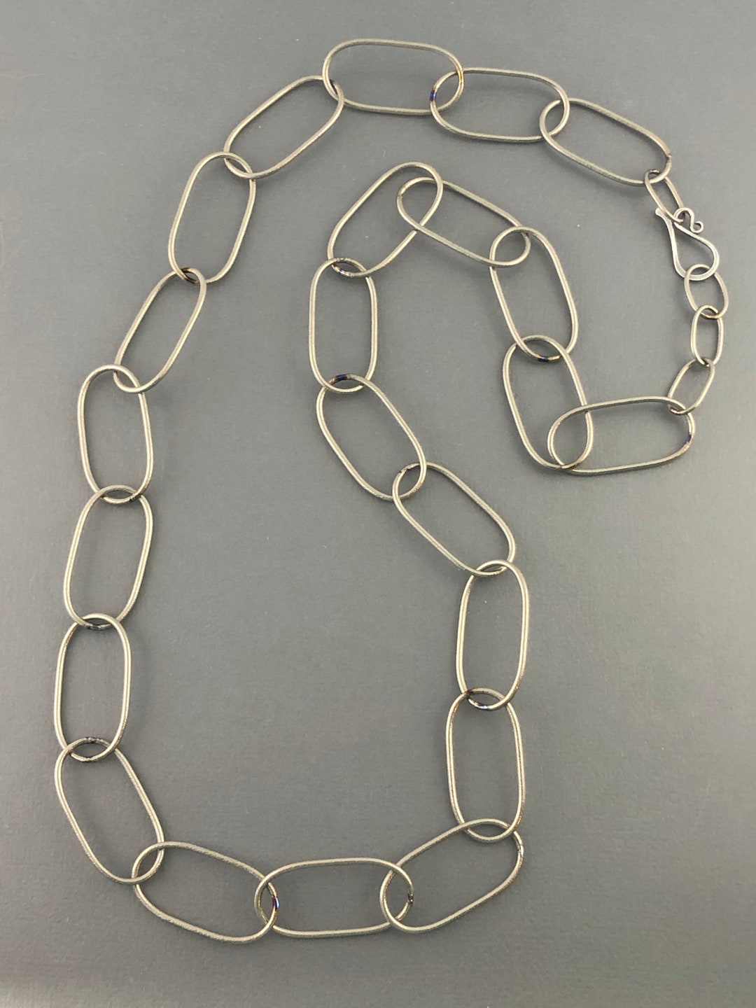 Titanium Chain, Oval Links, Hand Fabricated Chain, Hypoallergenic ...