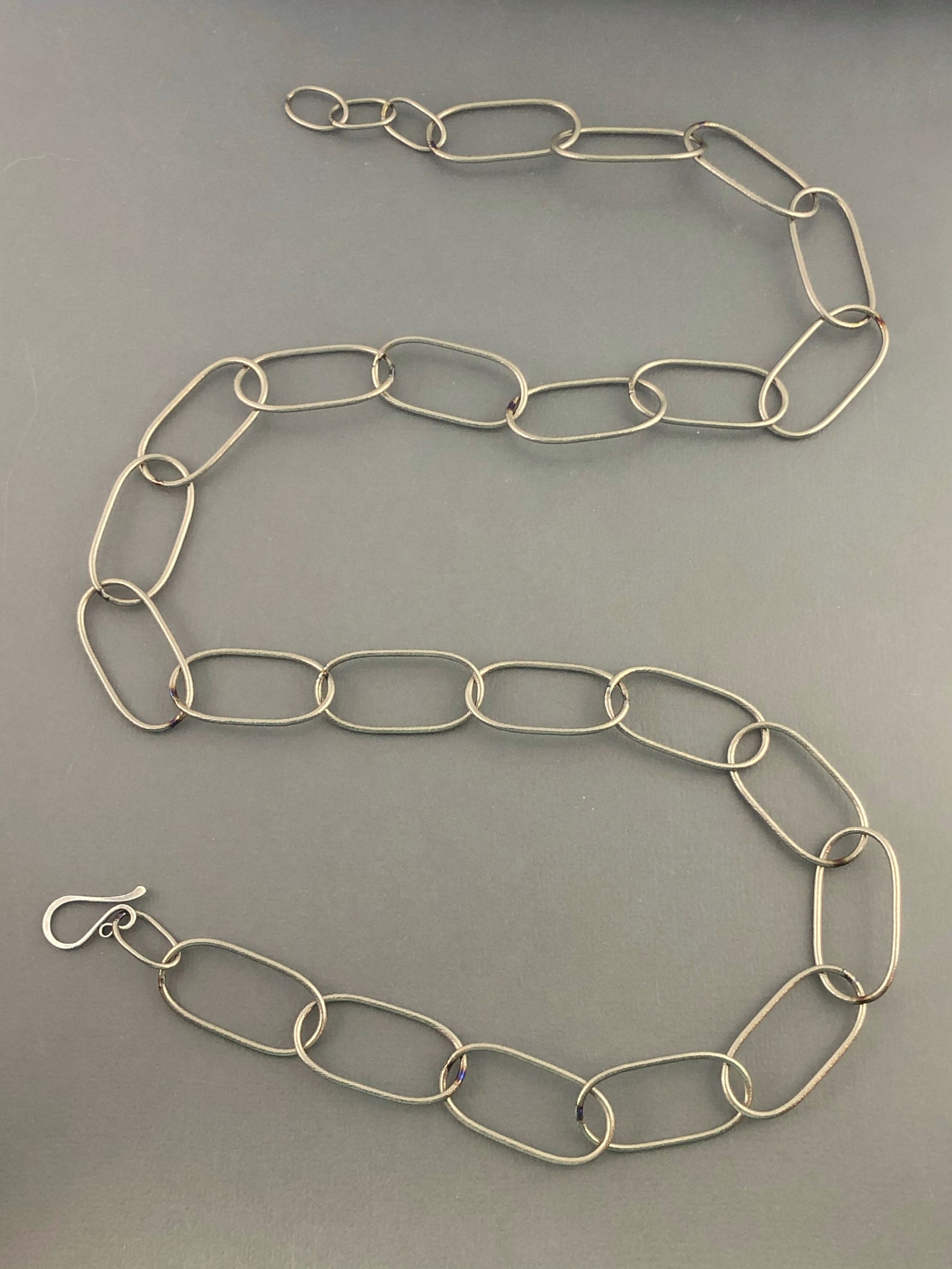 Titanium Chain, Oval Links, Hand Fabricated Chain, Hypoallergenic ...