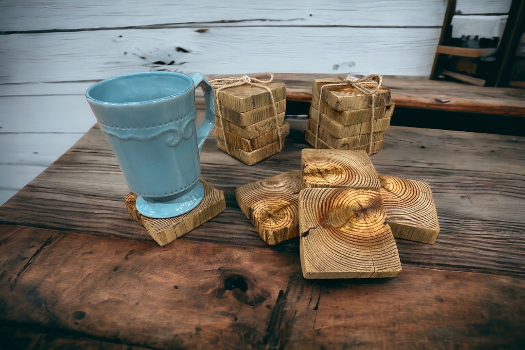 Wooden Coasters Rustic Wooden Coaster Reclaimed Wood Coaster Farmhouse ...