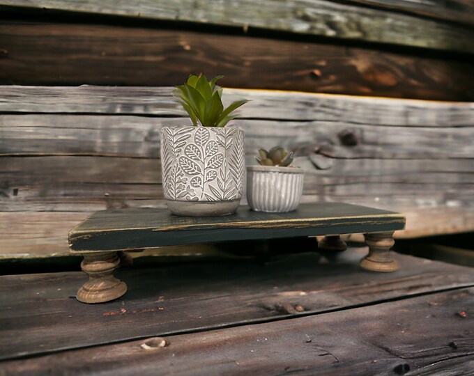 Farmhouse Centerpiece Tray Rustic Centerpiece Tray Table Centerpiece Shelf Decor Farmhouse Riser ...