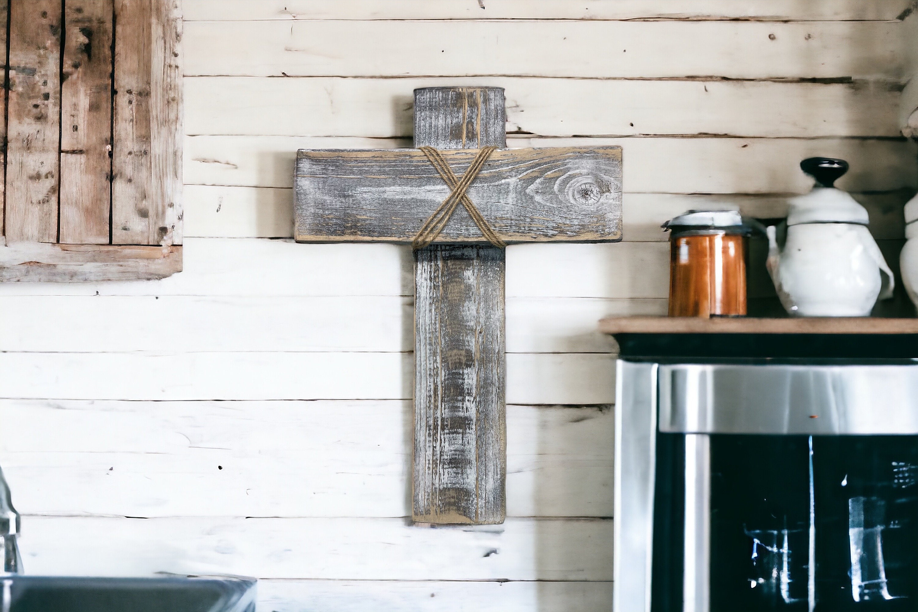 Farmhouse Cross Wooden Cross Rustic Cross Cross Wall Decor Farmhouse ...