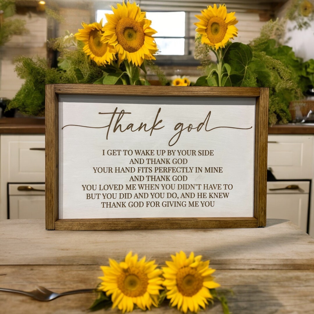 Thank God Wall Decor, Sign Decor Laser Engraved Wall Decor Thank God ...
