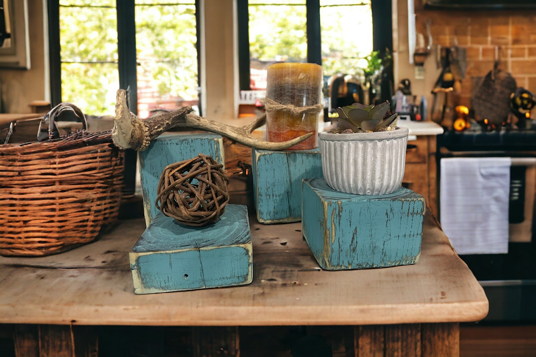 Wooden Riser Block Set Farmhouse Riser Set Rustic Block Riser Set ...