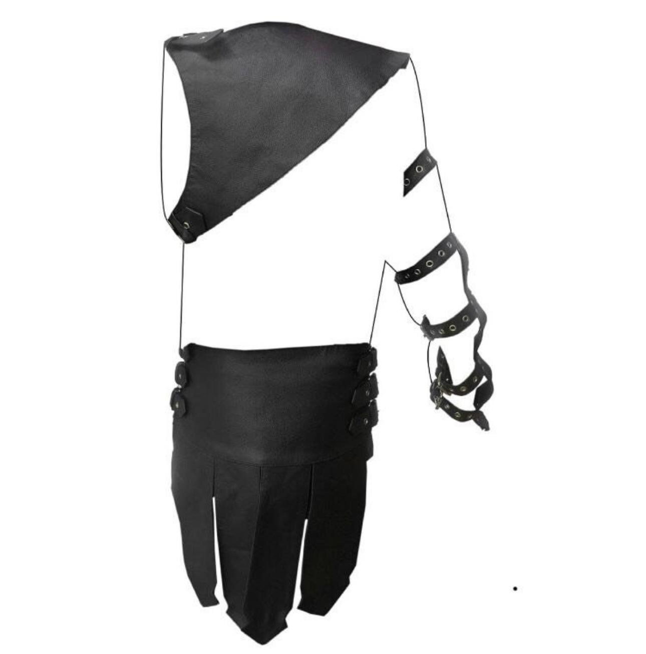 Leather Kilt Men Roman Gladiator Kilt Set Men LARP Heavy Duty Leather ...