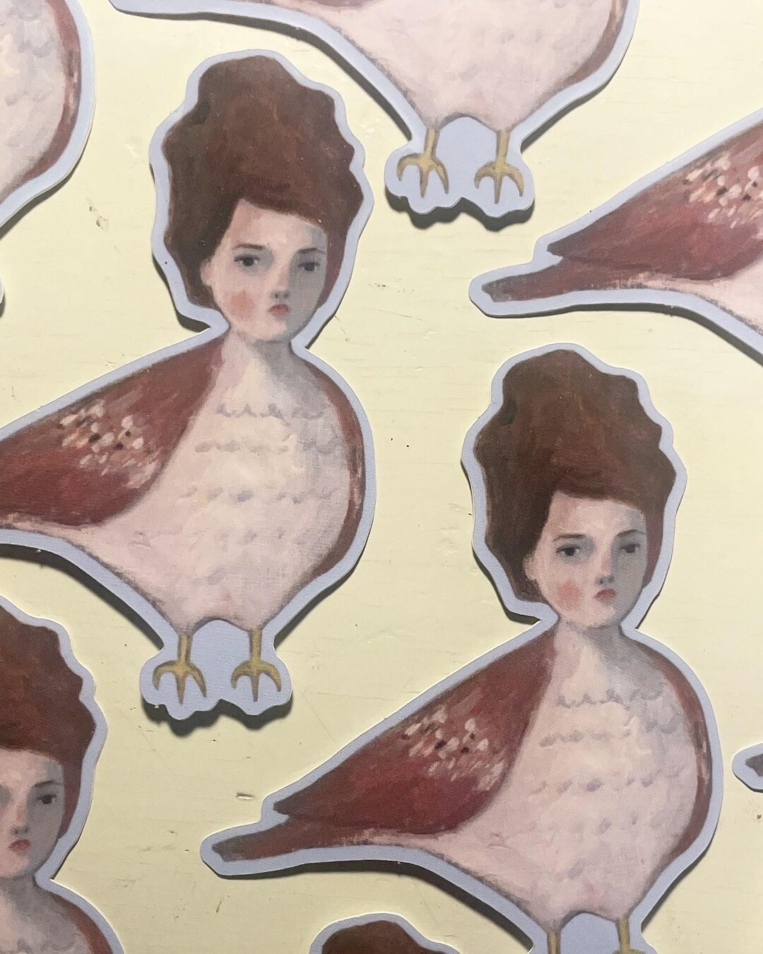 Bird Lady Glossy Vinyl Sticker - Etsy