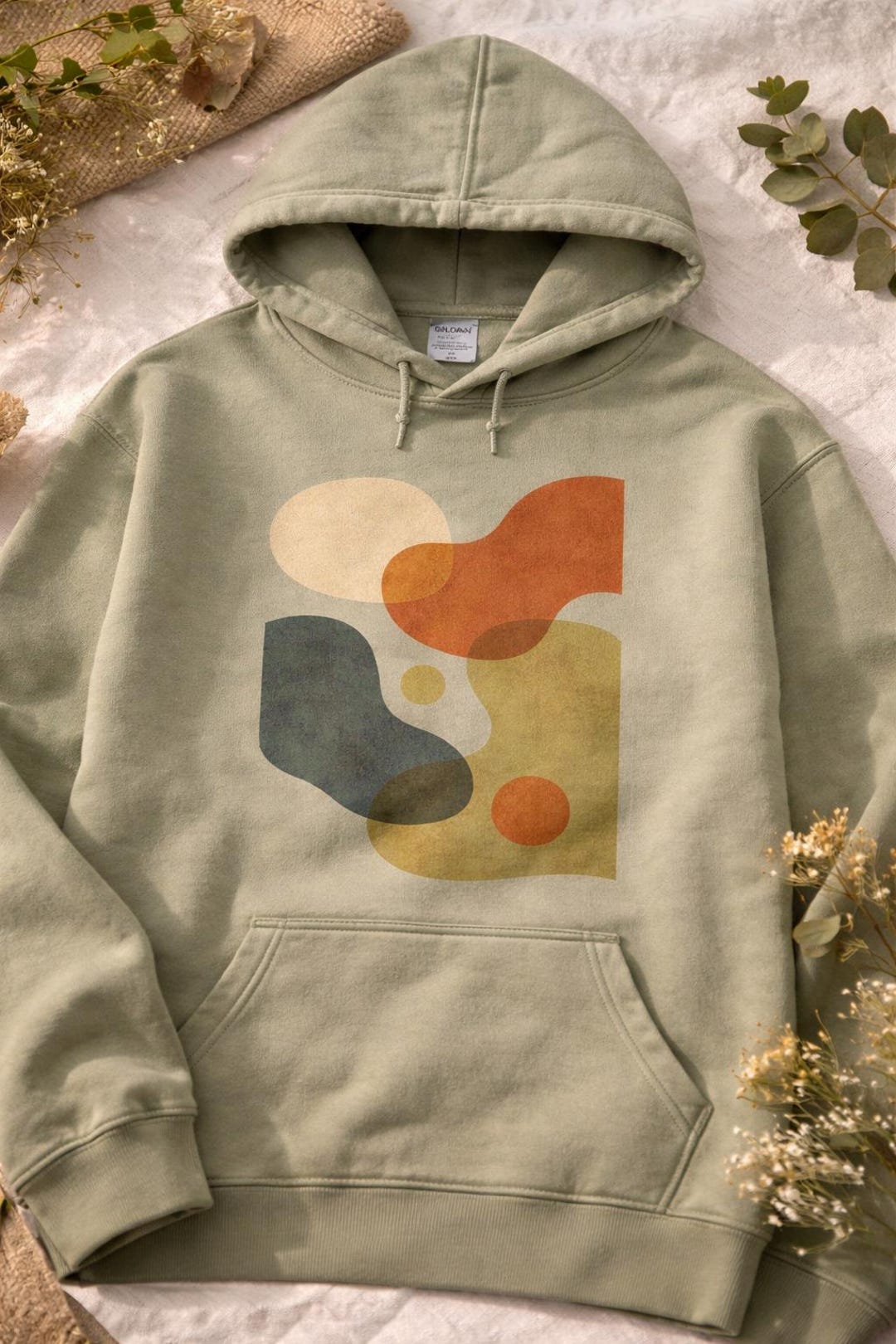 Abstract Art Hoodie, Minimal Organic Shapes Pullover, Abstract Minimal ...