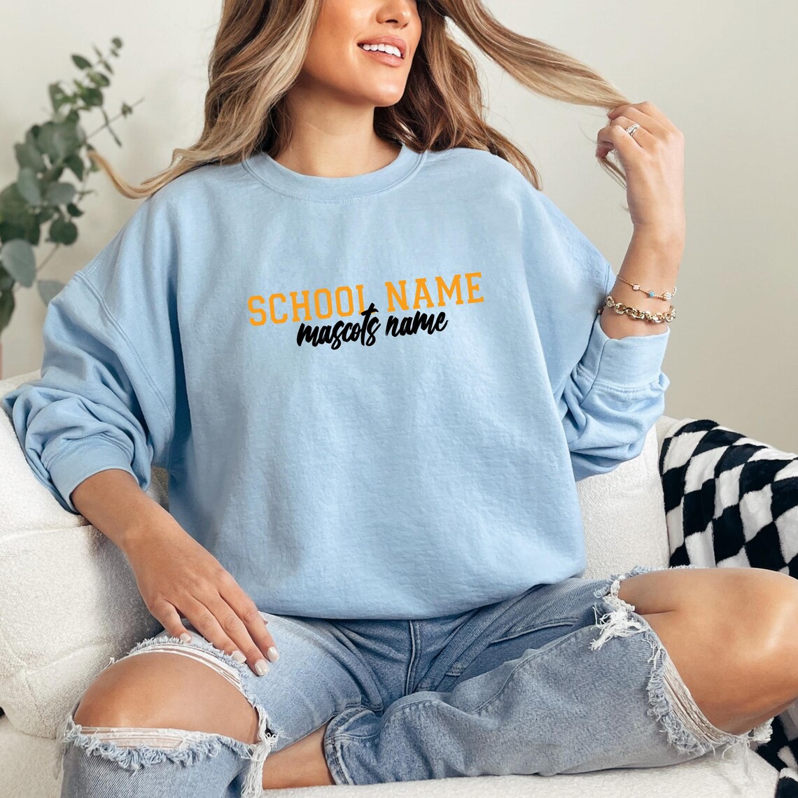 Custom School Sweatshirt, Custom Text Sweatshirt, School Logo ...