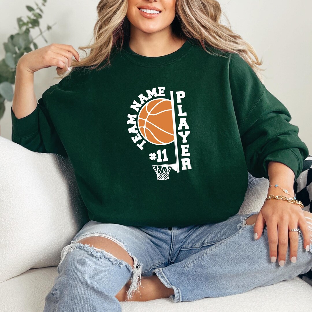 Custom Basketball Sweatshirt, Basketball Name Team Number Sweatshirt ...