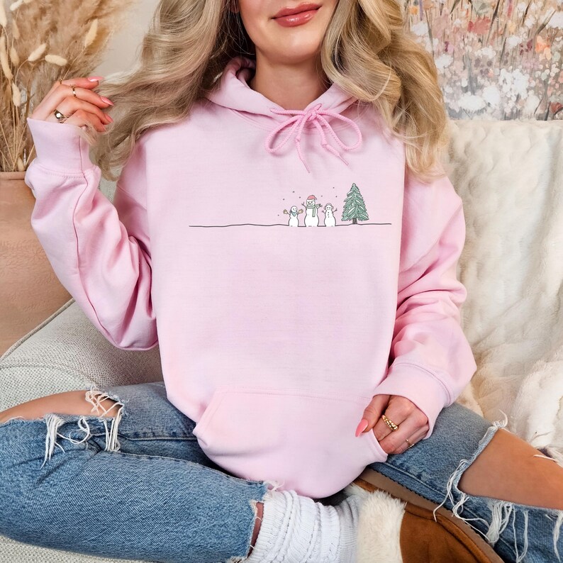 Winter Snowman Christmas Hoodie, Snowman Family Hoodie, Cute Winter ...