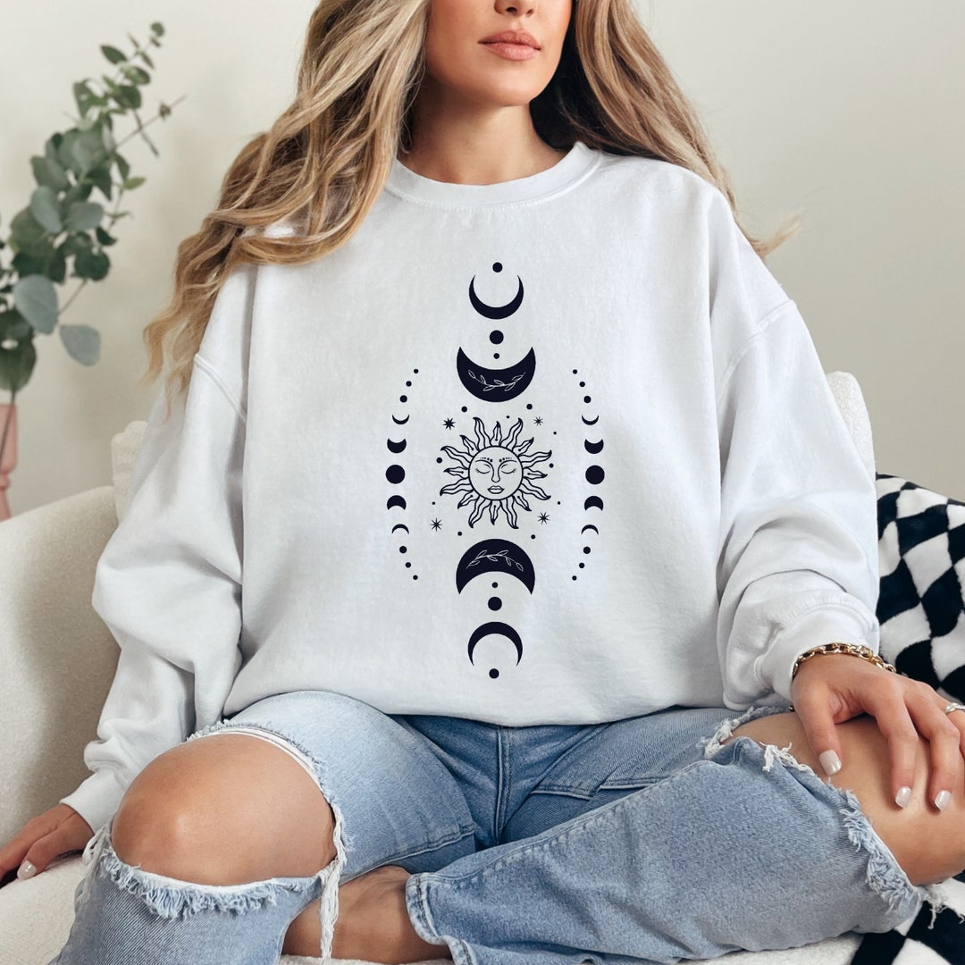Sun and Moon Stars Sweatshirt, Celestial Sweatshirt, Astrology ...