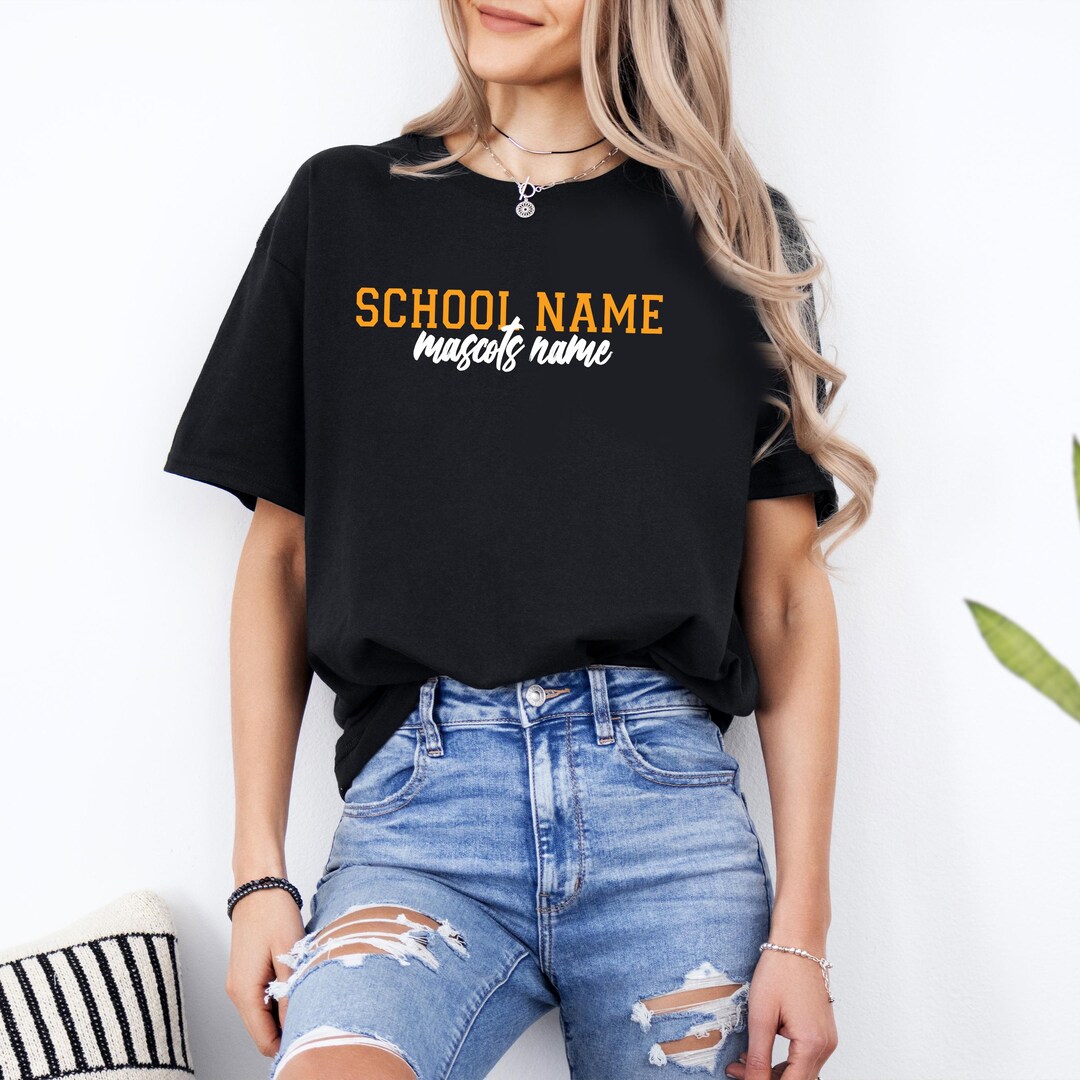 Custom School T-shirt, Custom Text Shirt, School Logo Shirt, Team ...