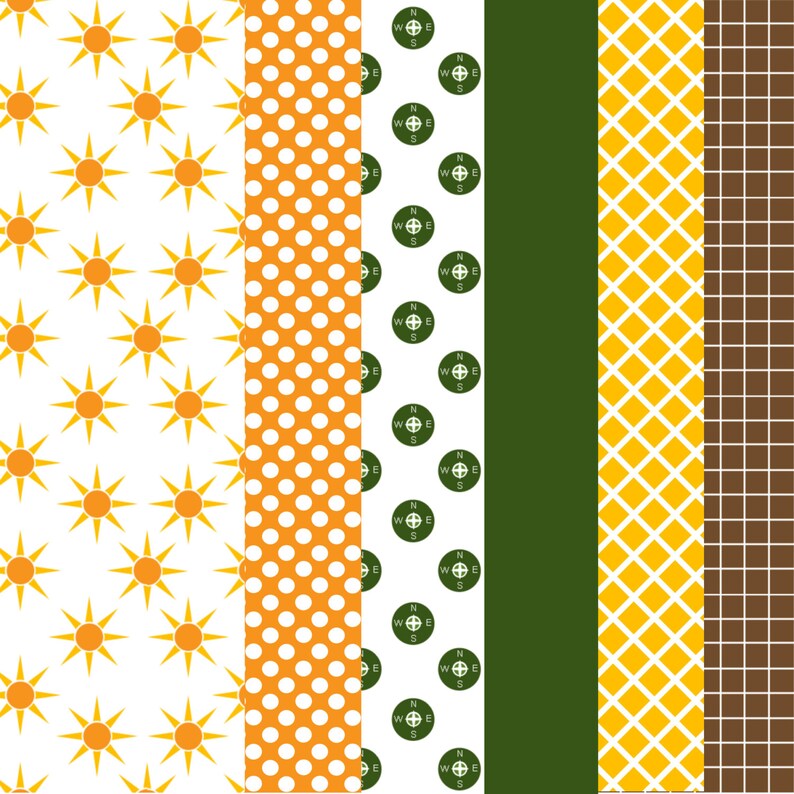 Paper Packz Great Outdoors camping Summer Digital Papers | Etsy