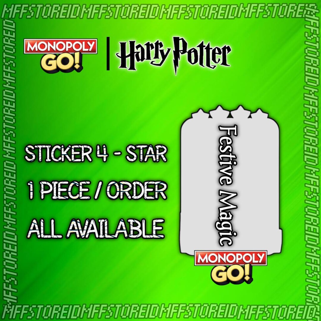 FESTIVE MAGIC - Monopoly_go { 4 Stars } Stickers Harry Potter Album - 1 ...