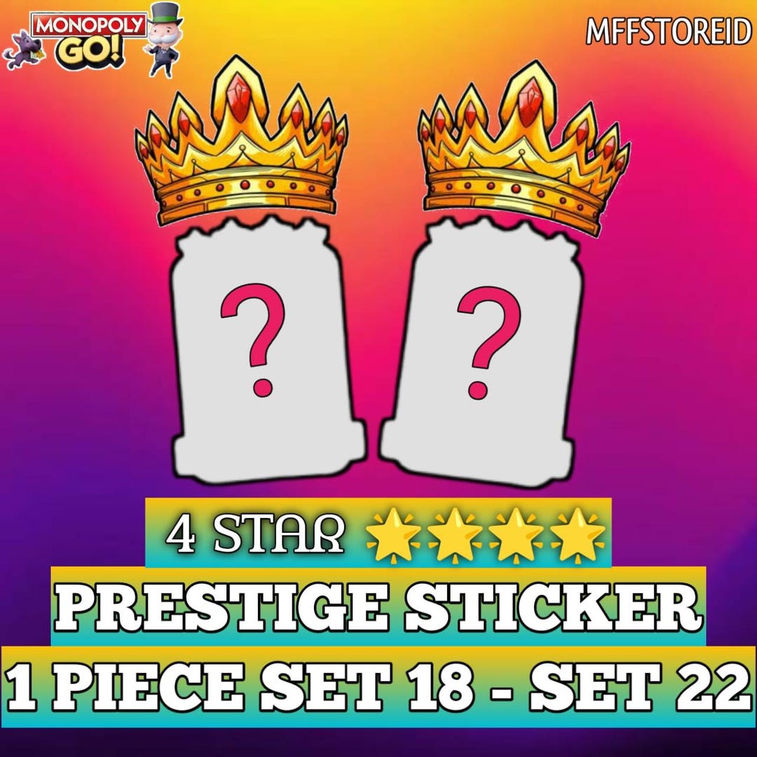 Stickers 4 Star Prestige Album Monopoly_go Set 18 to 22 New Set - Etsy