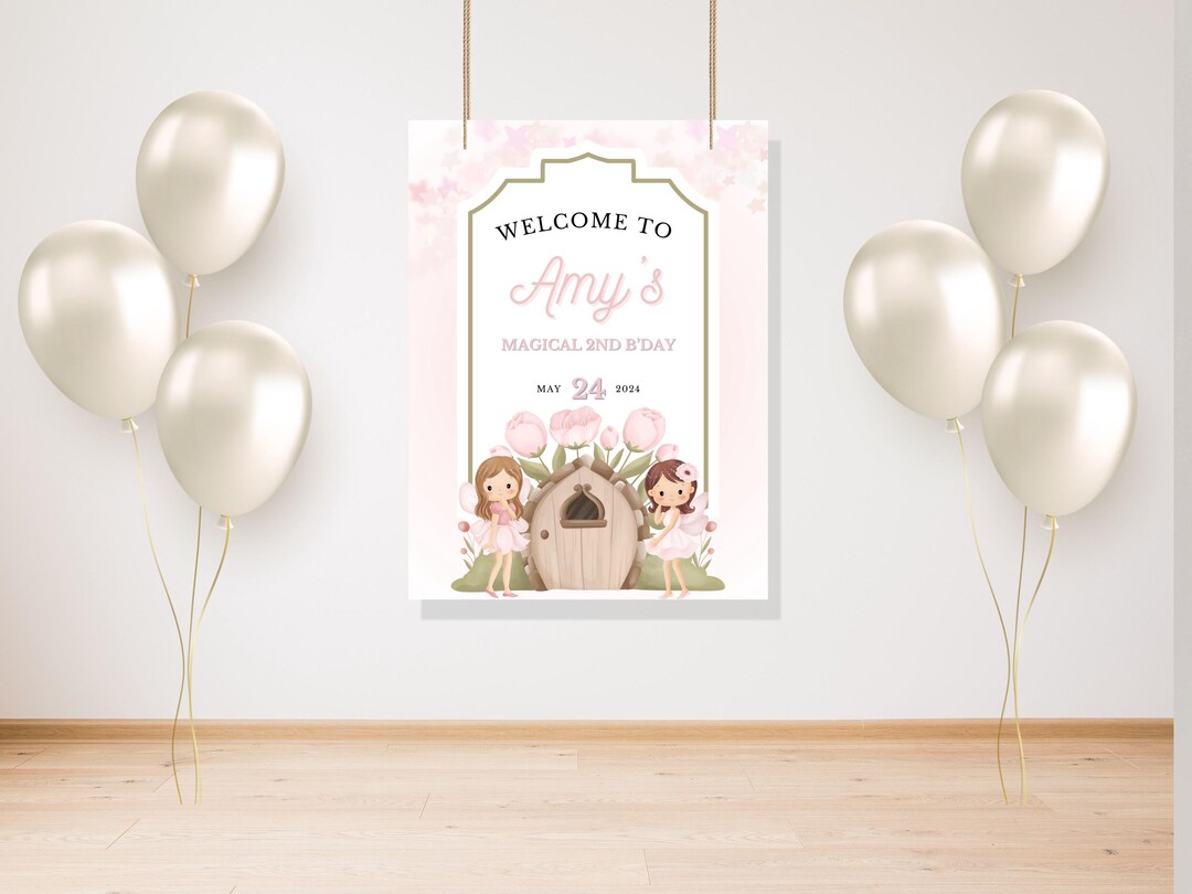 Magical Fairy Birthday Party Welcome Sign - Etsy