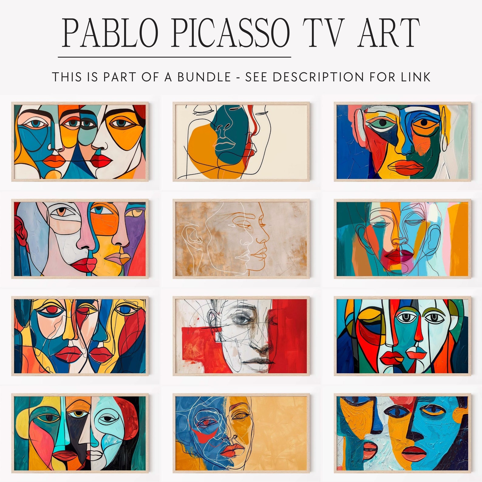Picasso Frame Art Tv, Abstract Wall Art, Picasso Line Art, Abstract ...