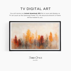 Fall Trees Frame TV Art, Autumn Landscape Painting, Thanksgiving Decor ...