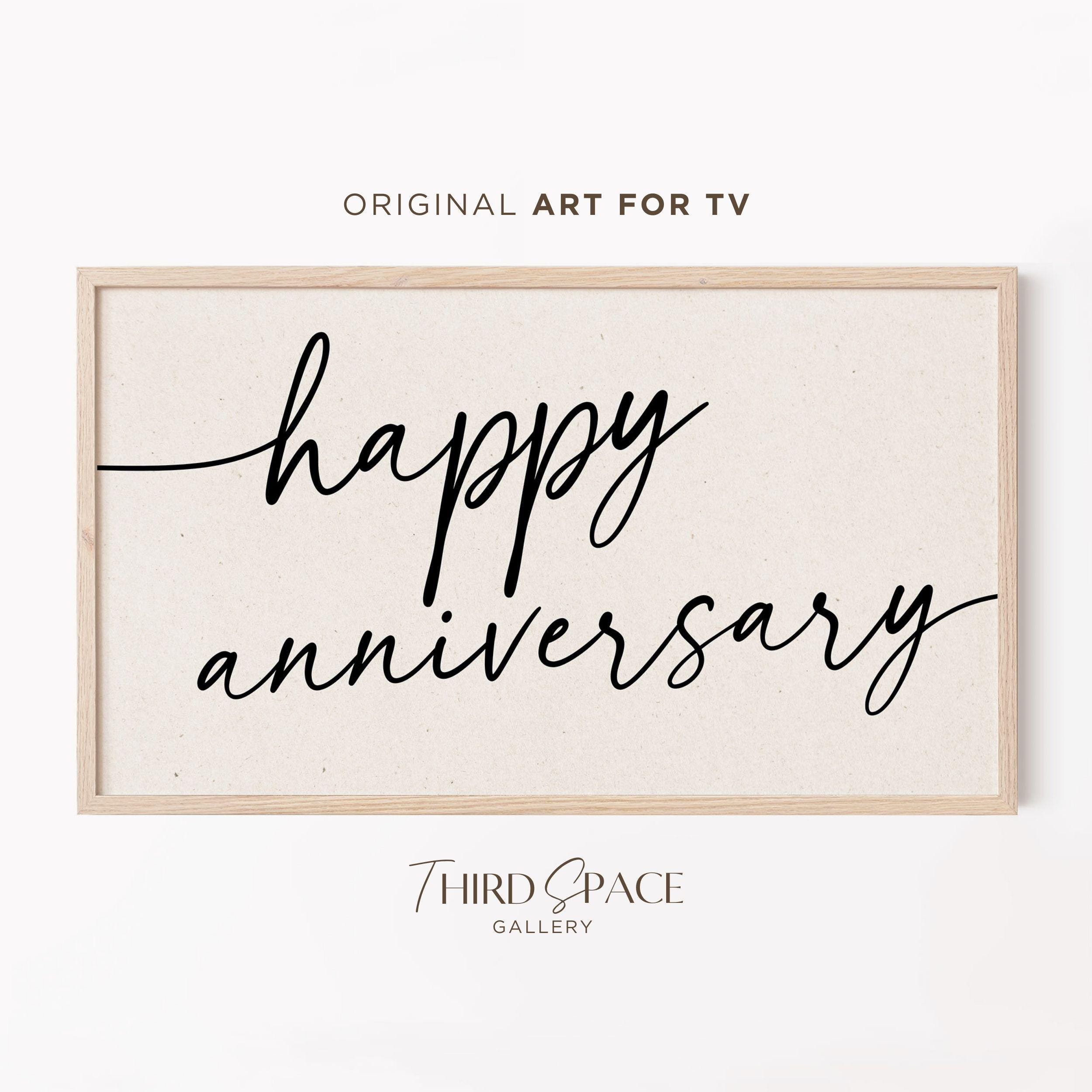 Happy Anniversary Samsung Frame TV Art - Calligraphy Quotes Typography ...
