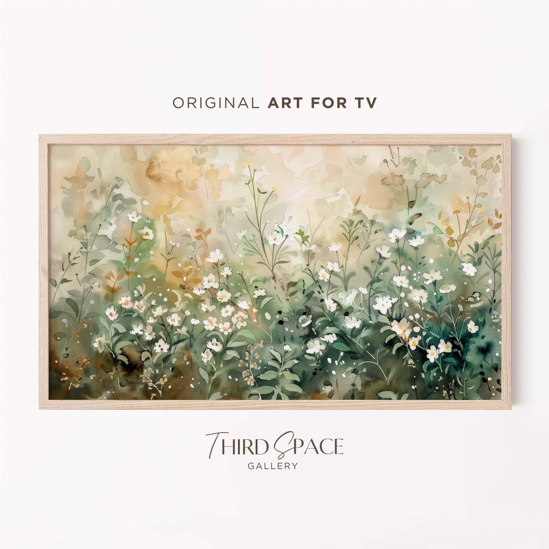 Watercolor Wildflowers Tv Art, Wildflower Field, Spring Frame Tv Art ...