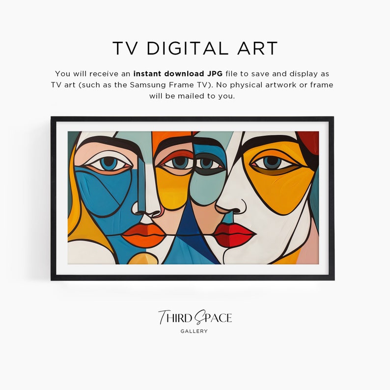 Picasso Frame Art Tv, Abstract Wall Art, Picasso Line Art, Abstract ...