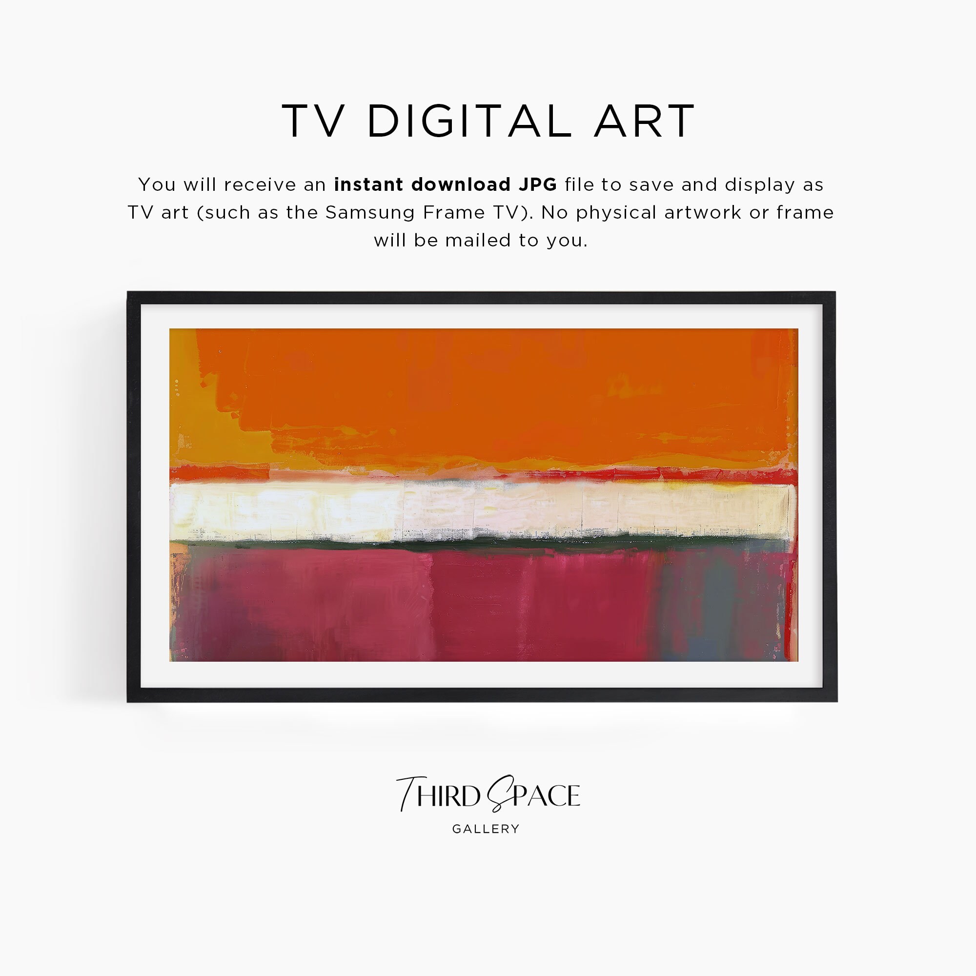 Red Abstract Rothko Style Art for Samsung Frame TV, Contemporary Frame ...