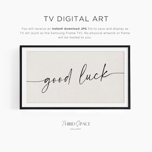 Good Luck Art, Minimalist Decor, Modern Calligraphy, Black and White TV ...