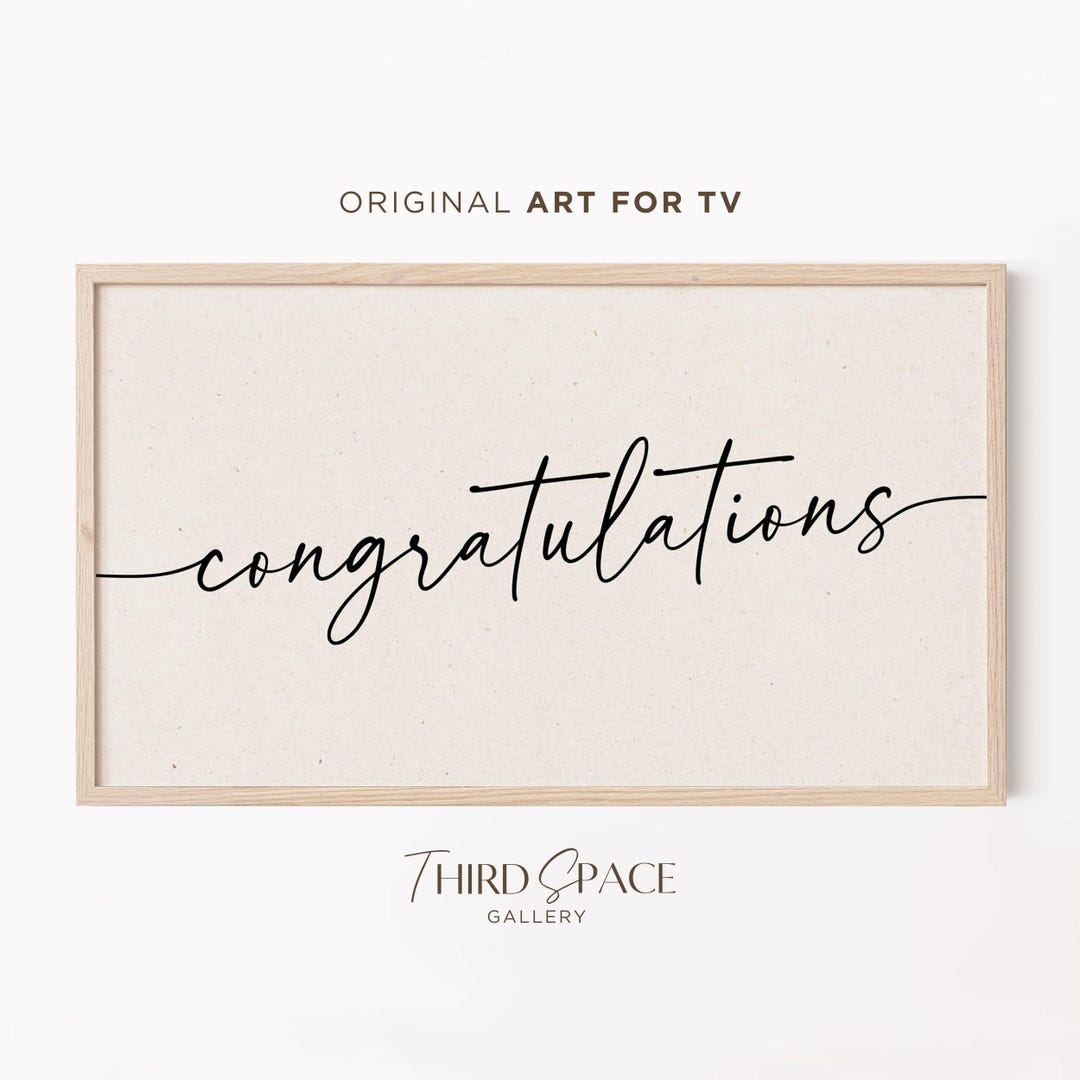 Frame Tv Art Congrats, Congratulations Calligraphy, Graduation Decor ...