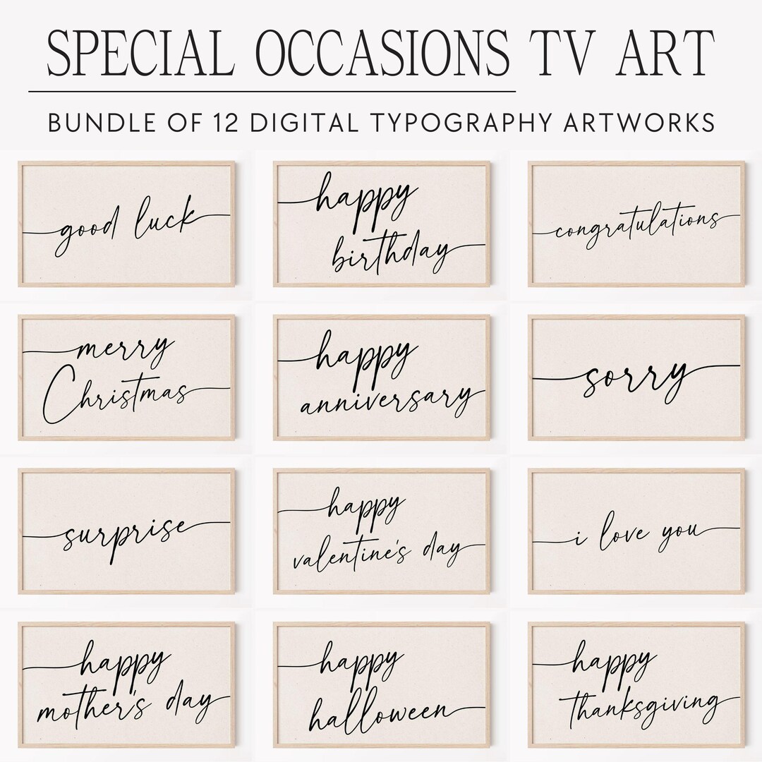Mega Bundle Quotes Calligraphy TV Art for Samsung Frame, Modern Wall ...