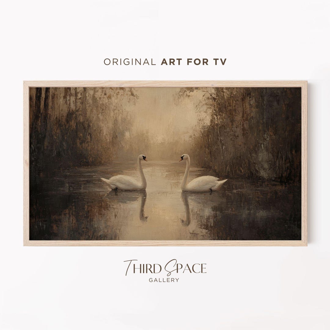 Gothic Swans Halloween Art for Samsung Frame TV - Vintage Dark Swan ...