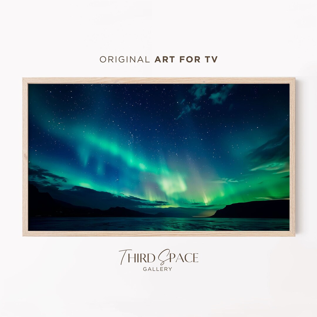 Aurora Borealis Samsung Frame TV Art, Ethereal Northern Lights Winter ...