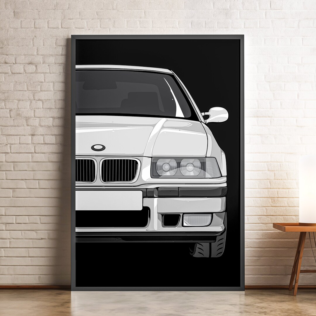 BMW E36 M3 Front, Wall Art Print, Automotive Decor, Motorsport ...