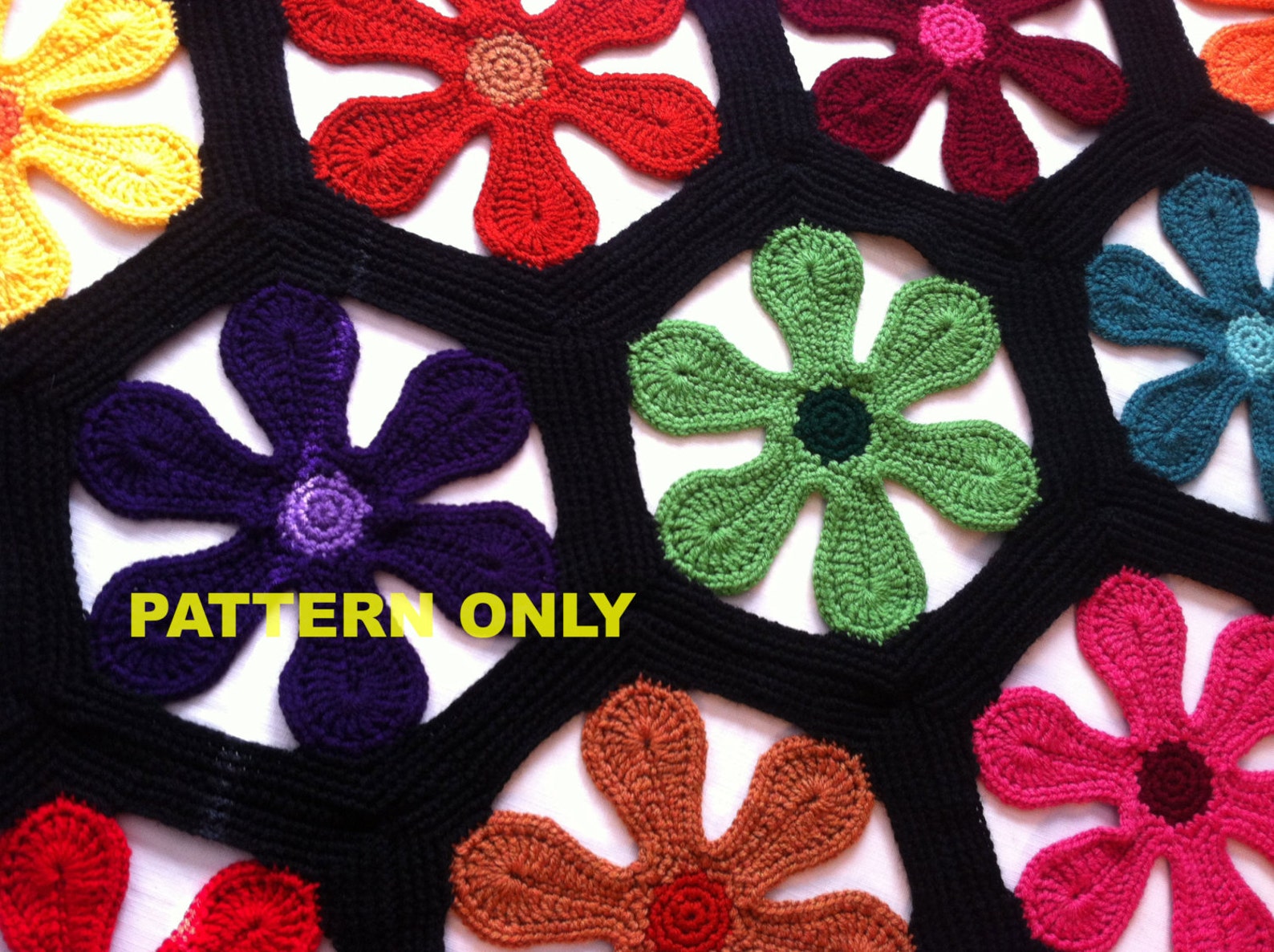 Flower Power Shawl Crochet Pattern ONLY - Etsy