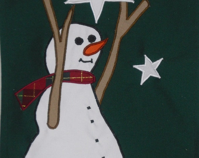 1233M - Primitive Snowman - Mid Size Flag - Etsy