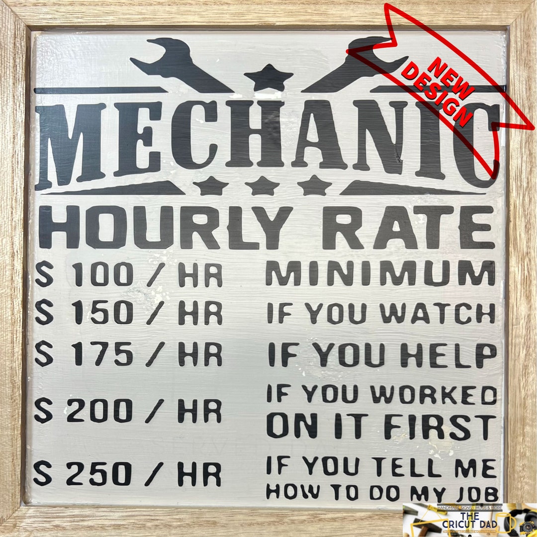 Mechanic Rates Wood Funny Sign, Garage Gifts, Gifts for Him, Funny Wood ...