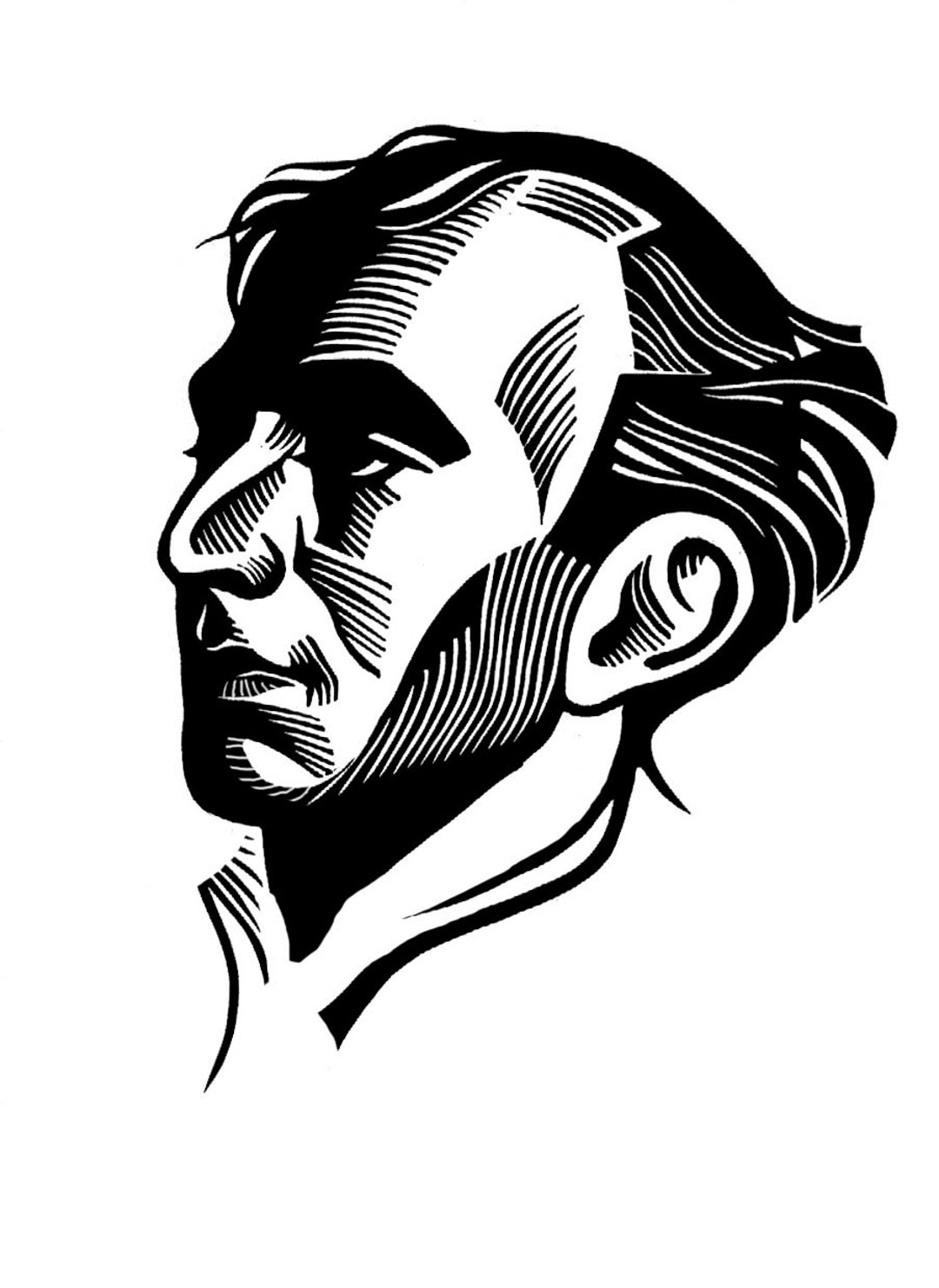 Linocut Portrait, Russian Poet OSIP MANDELSTAM Portrait, Original ...