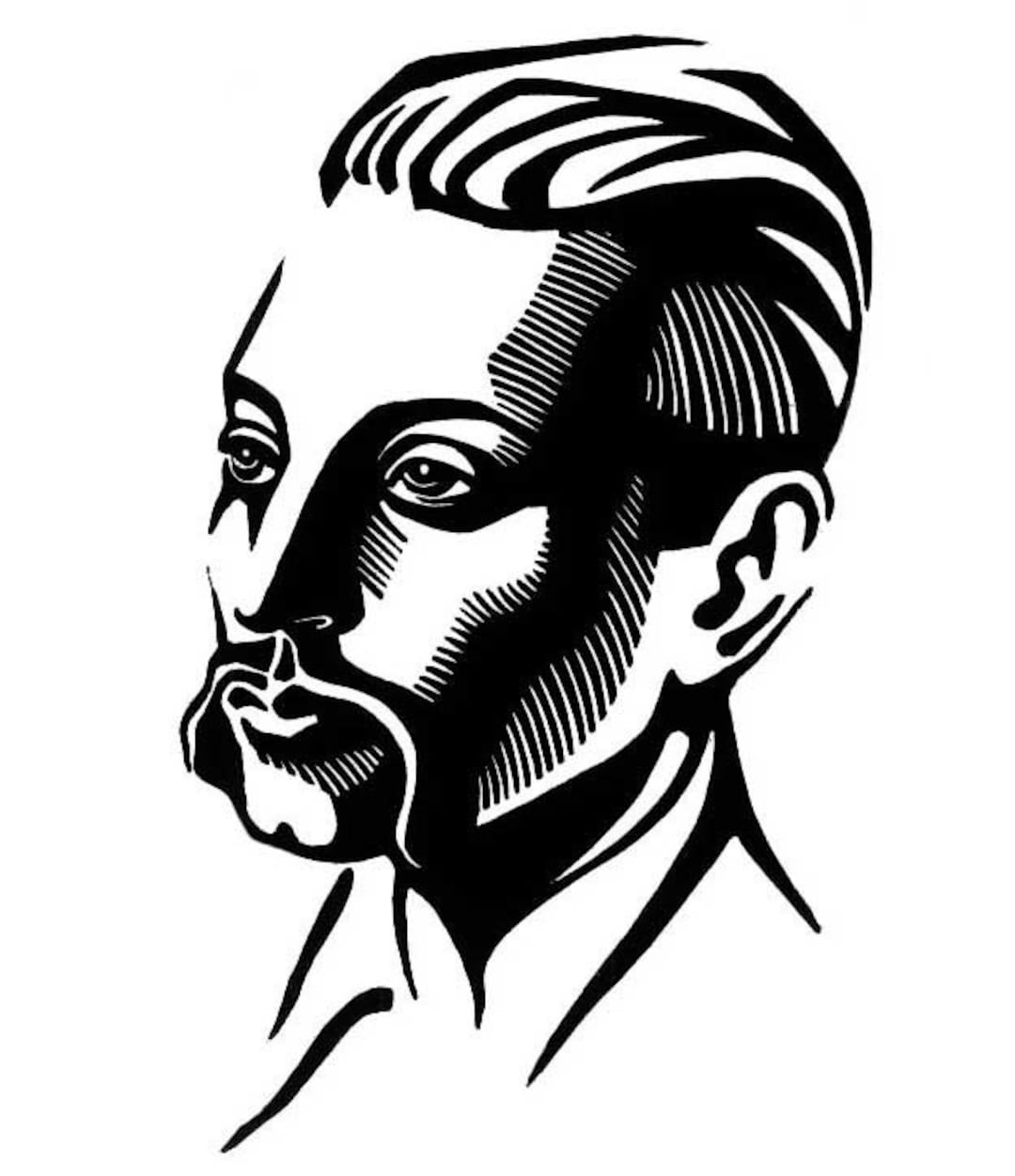 Poet Rainer Maria RILKE Linocut Portrait, Original Printmaking, Art by ...