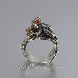 BEFORE THE KISS the Frog Prince Ring in Silver and 14k Gold - Etsy