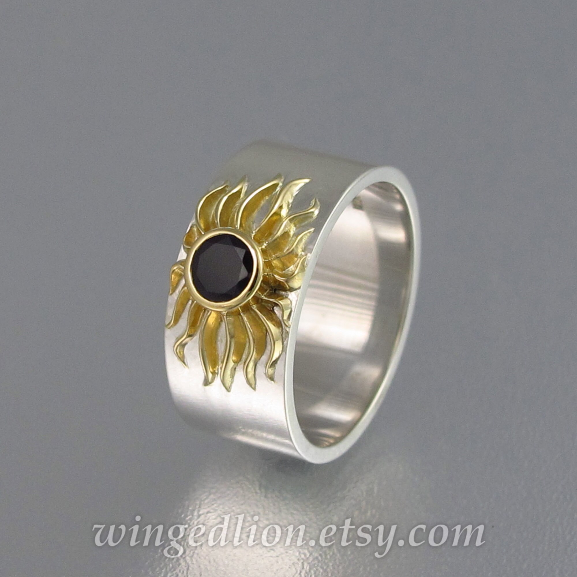 FULL SUN Total Solar Eclipse Engagement Ring & Wedding Band - Etsy