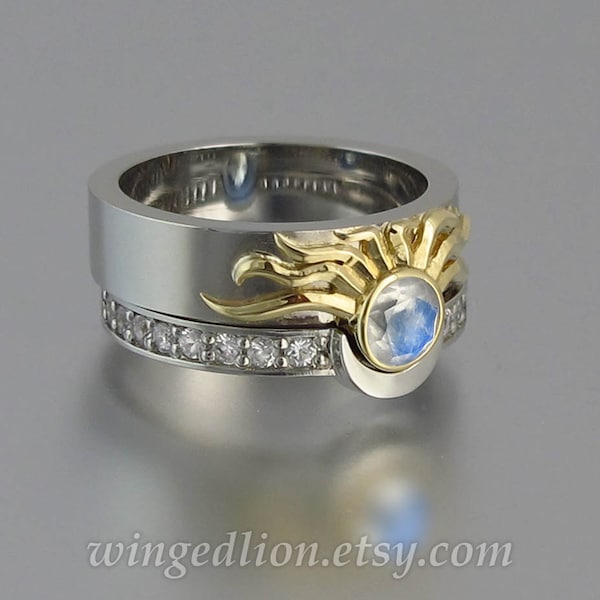 Sun Moonstone Engagement Ring - Etsy