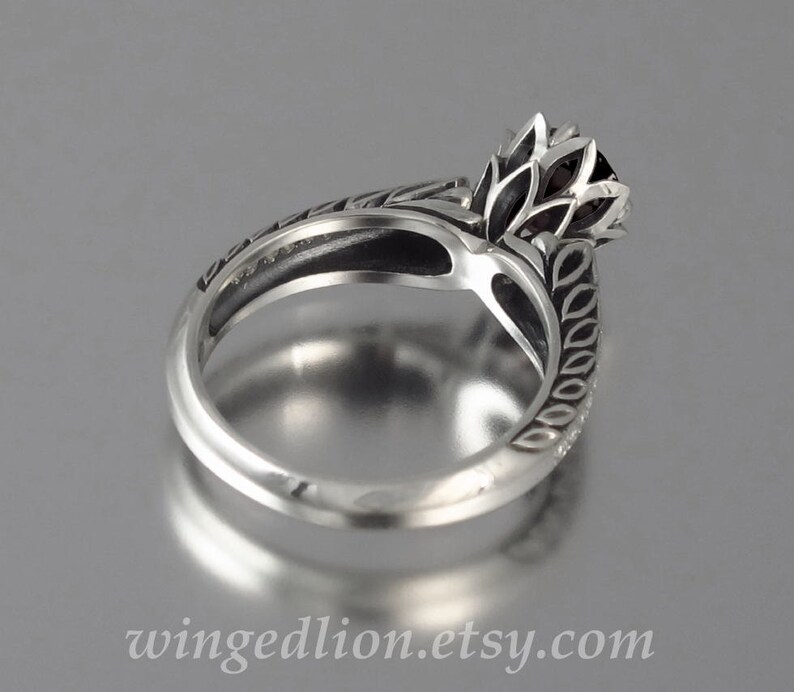 EDELWEISS 14K Gold Engagement Ring With Black Diamond - Etsy