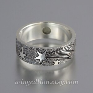 MOONSTRUCK Mens Wedding Band Silver and 14k Gold 0.4ct Rosecut Diamond ...