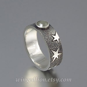 MOONSTRUCK Mens Wedding Band Silver and 14k Gold 0.4ct Rosecut Diamond ...